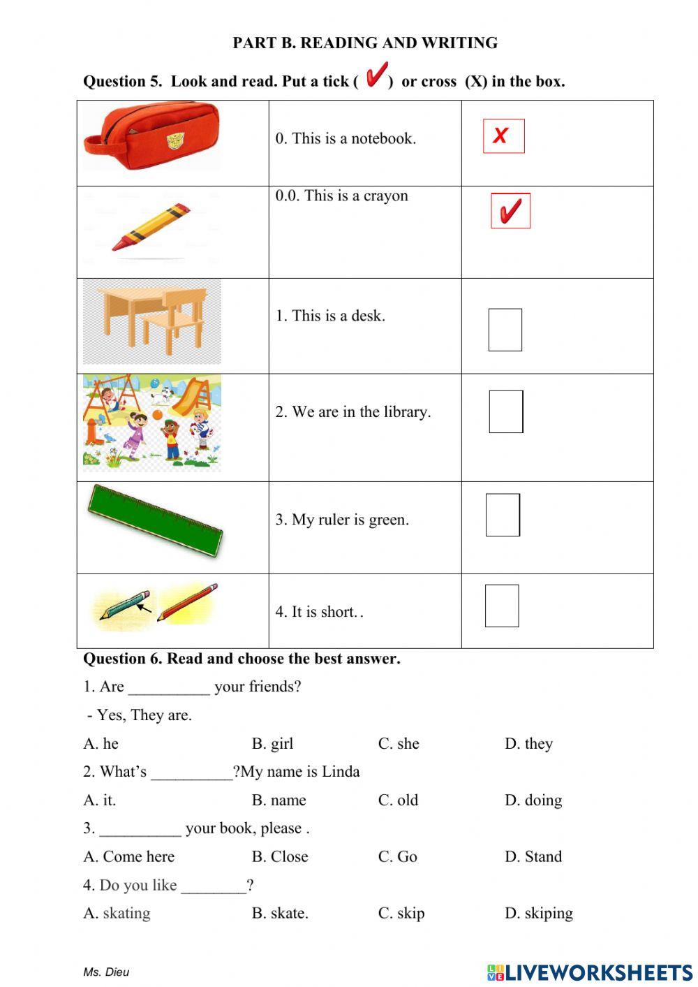 Grade 3-Final First Term Test 1 2636760 | Nguyen Thi Dieu
