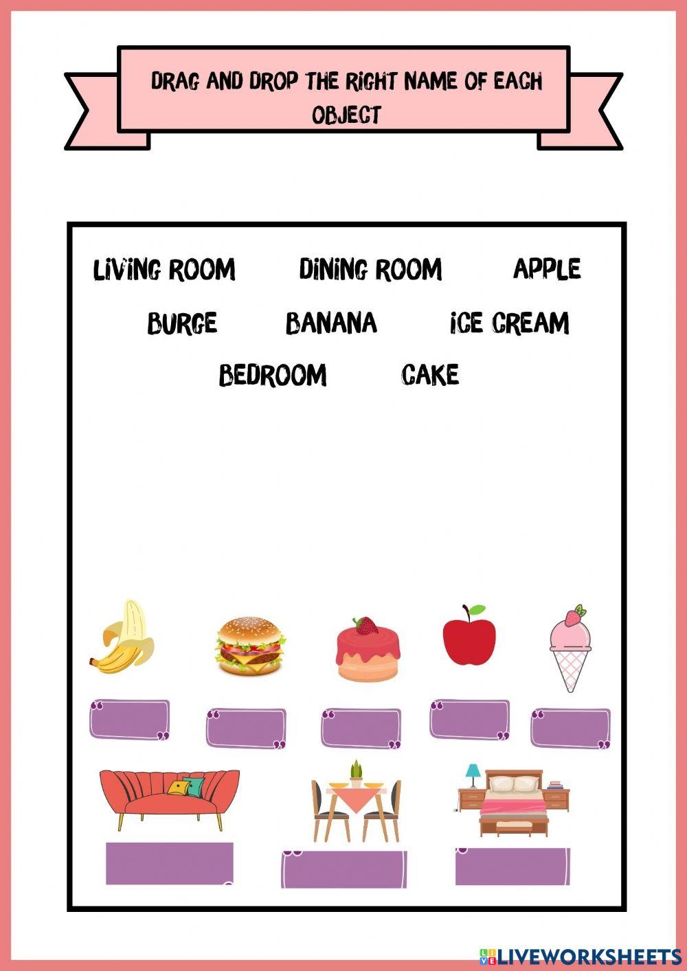 Drag and drop online exercise for 5 | Live Worksheets