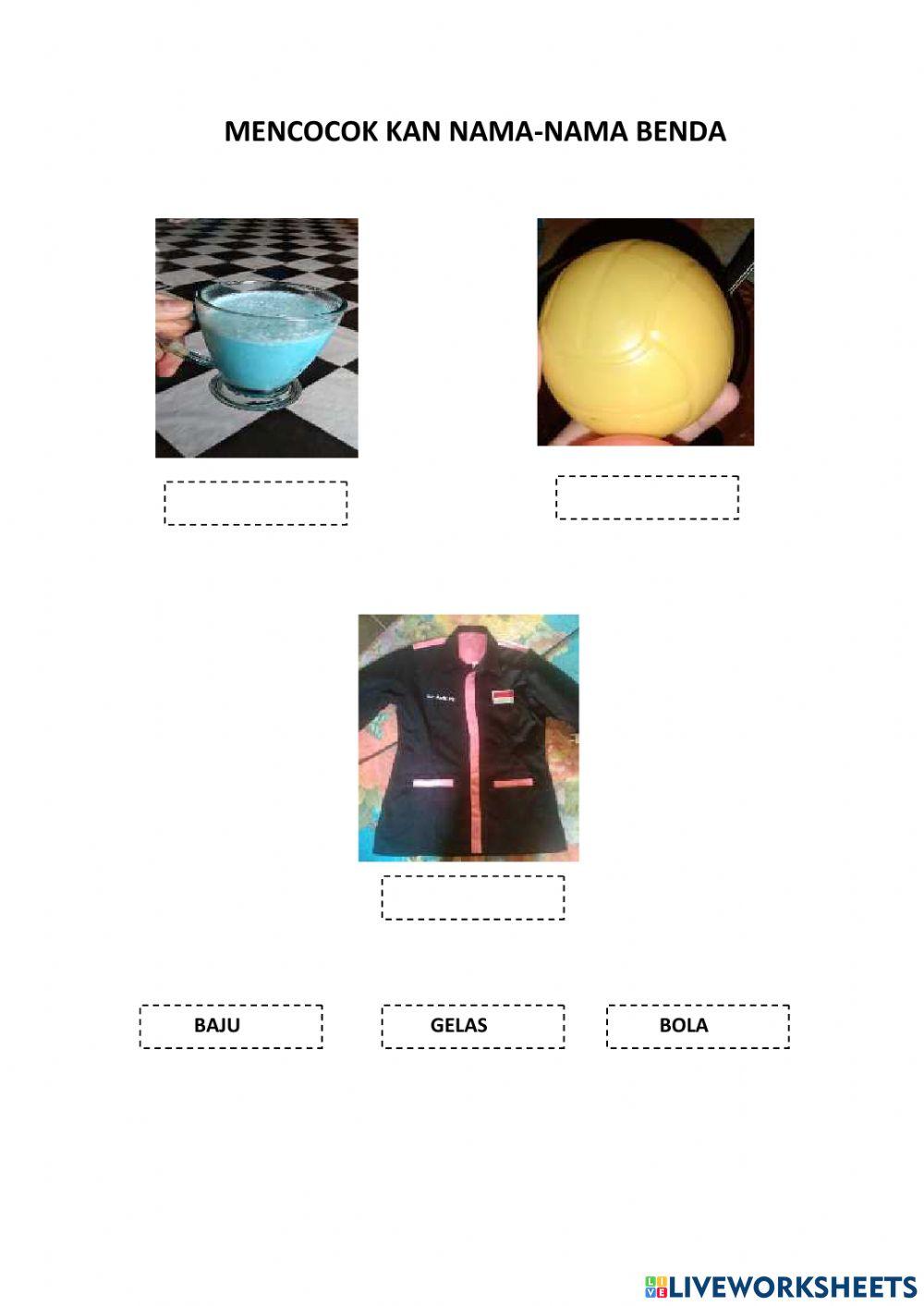 Nama nama benda worksheet | Live Worksheets