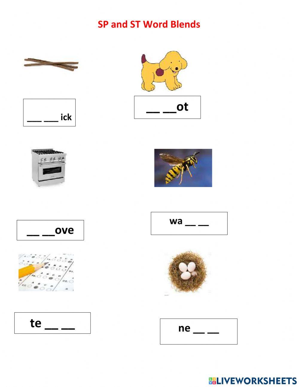 Worksheet Blend worksheet | Live Worksheets