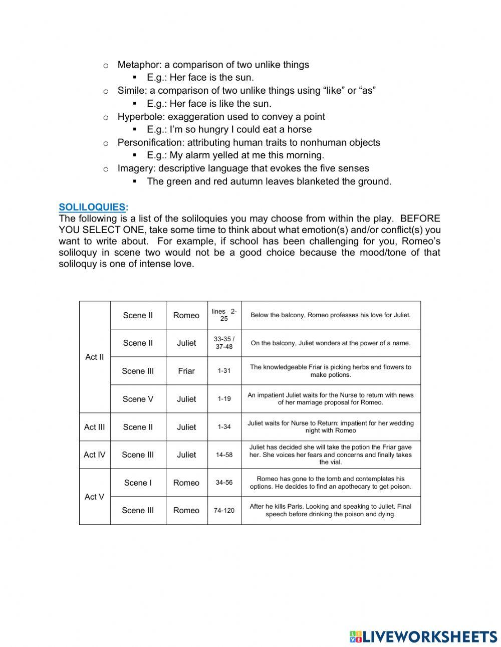 Being the Bard worksheet | Live Worksheets