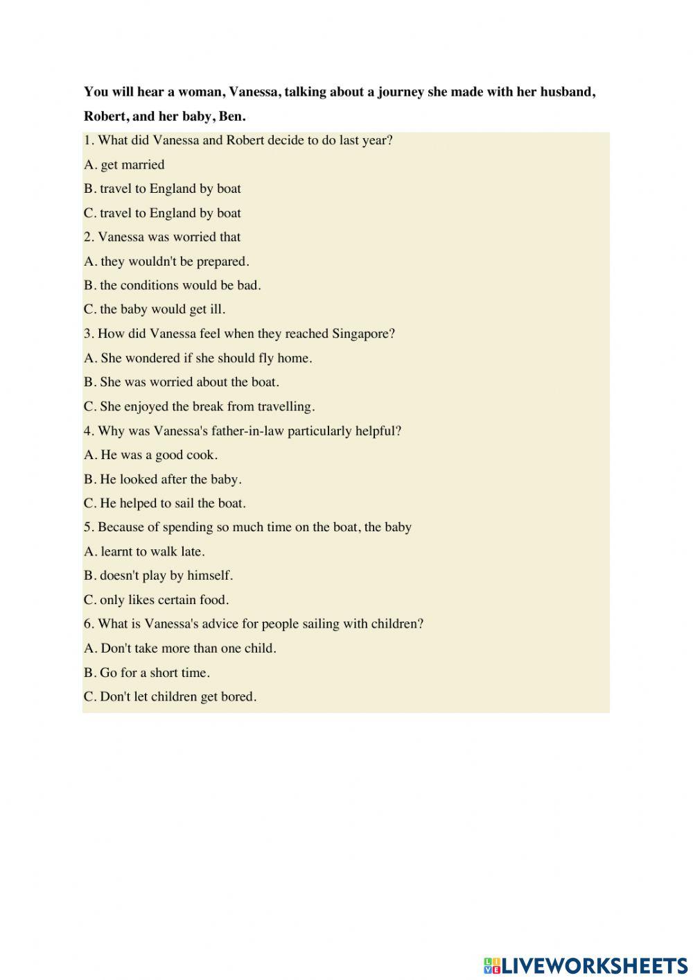 listening practice 1 online exercise for | Live Worksheets