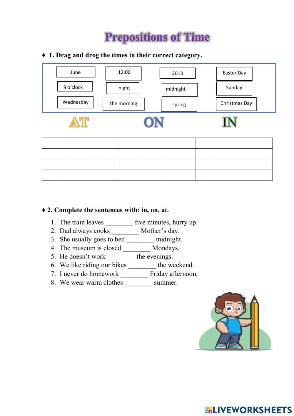 Prepositions of Place online exercise for Grade 4 | Live Worksheets