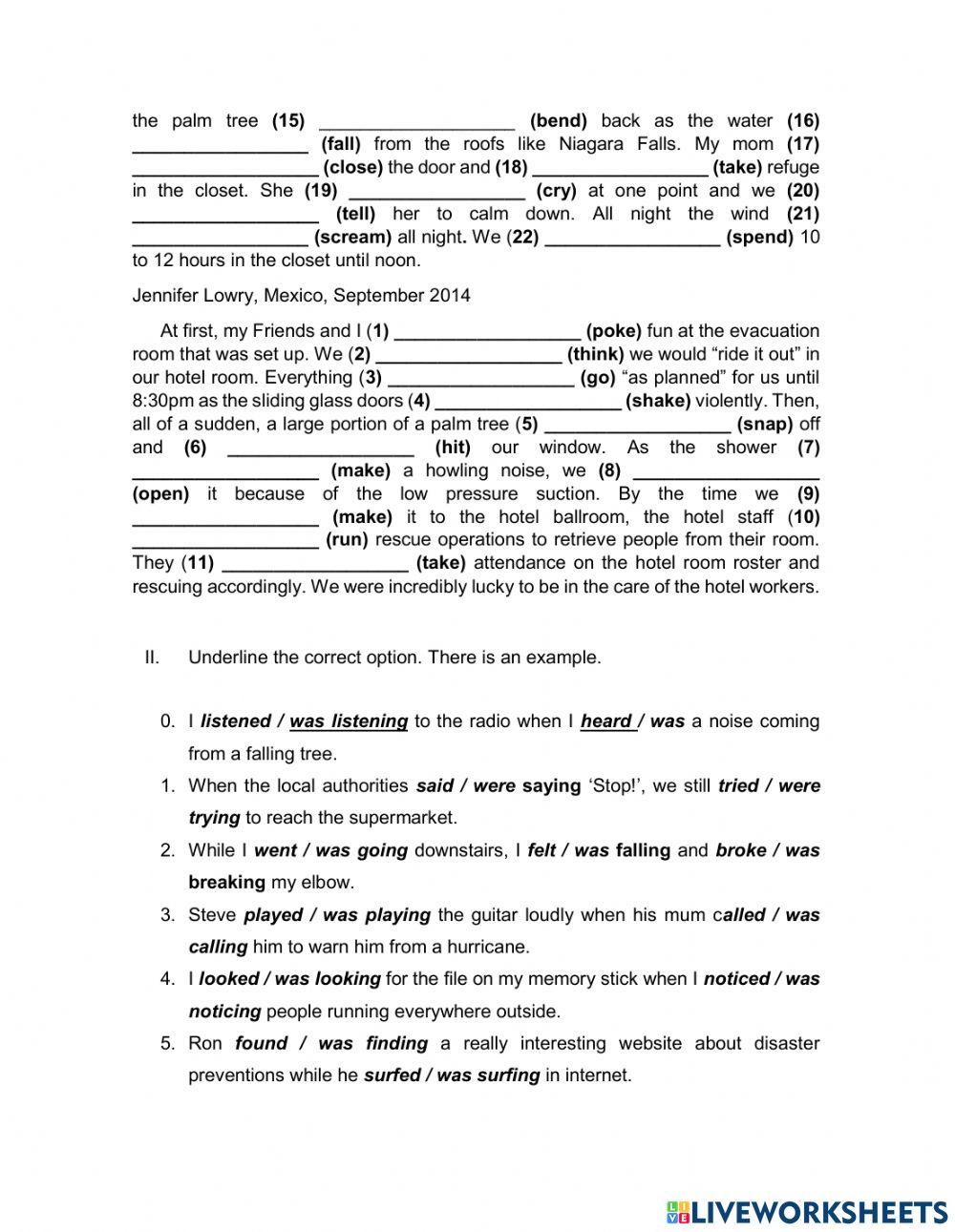 Prueba online exercise for Intermediate | Live Worksheets