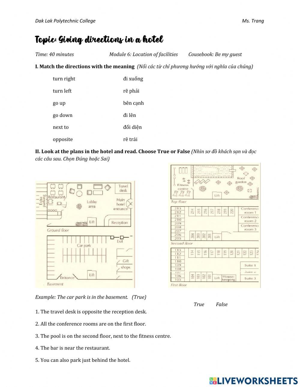 1741817 | Giving directions | Page | LiveWorksheets