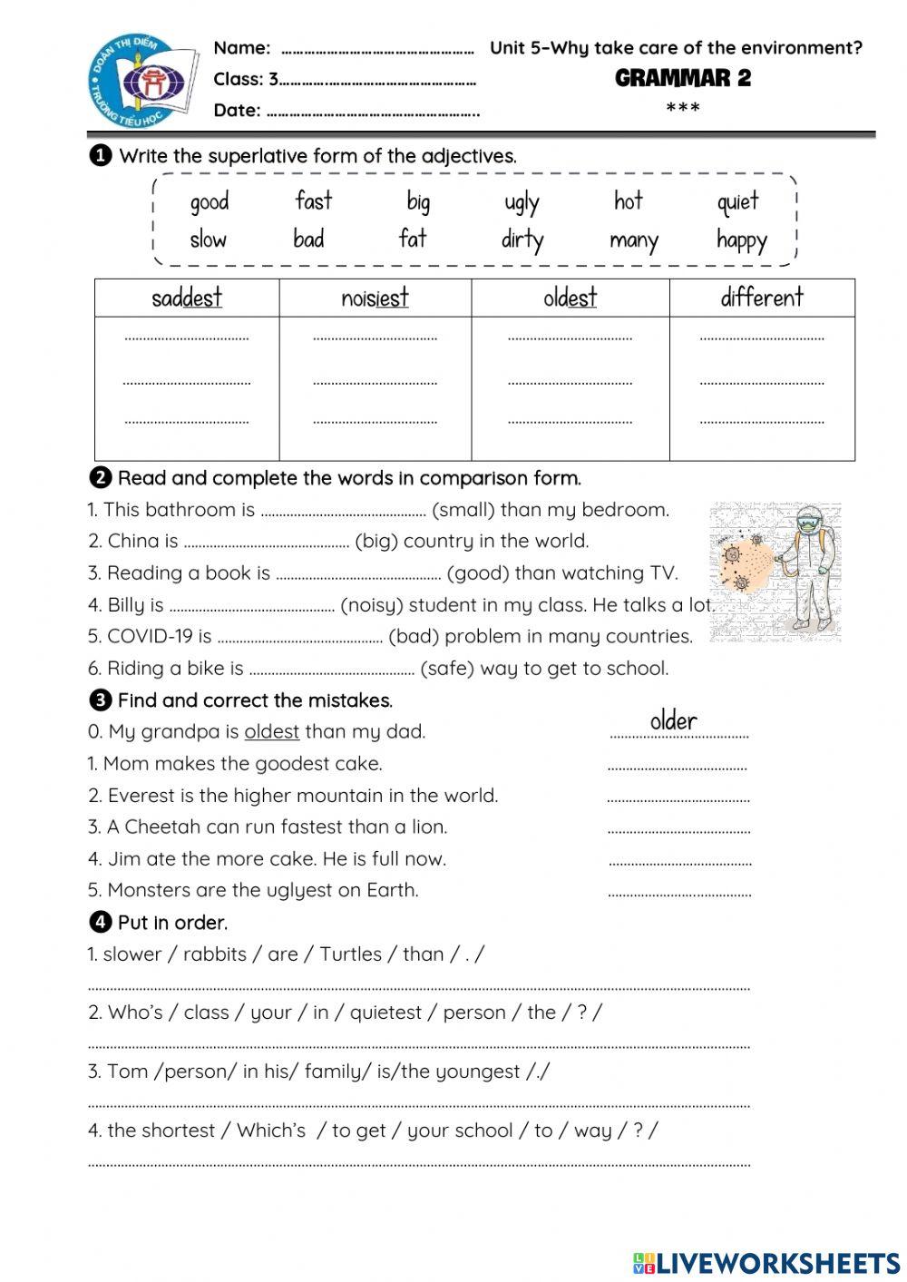 Unit 5 Grammar 2 activity | Live Worksheets