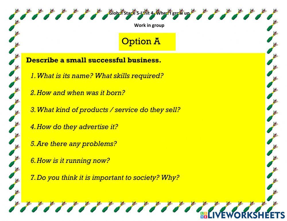 Jobs online exercise for 5 | Live Worksheets