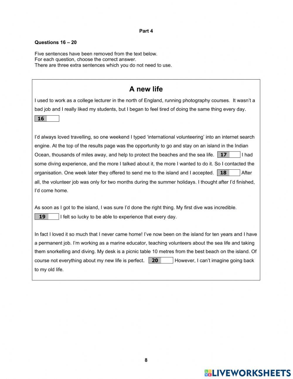 Reading assessment online exercise for | Live Worksheets