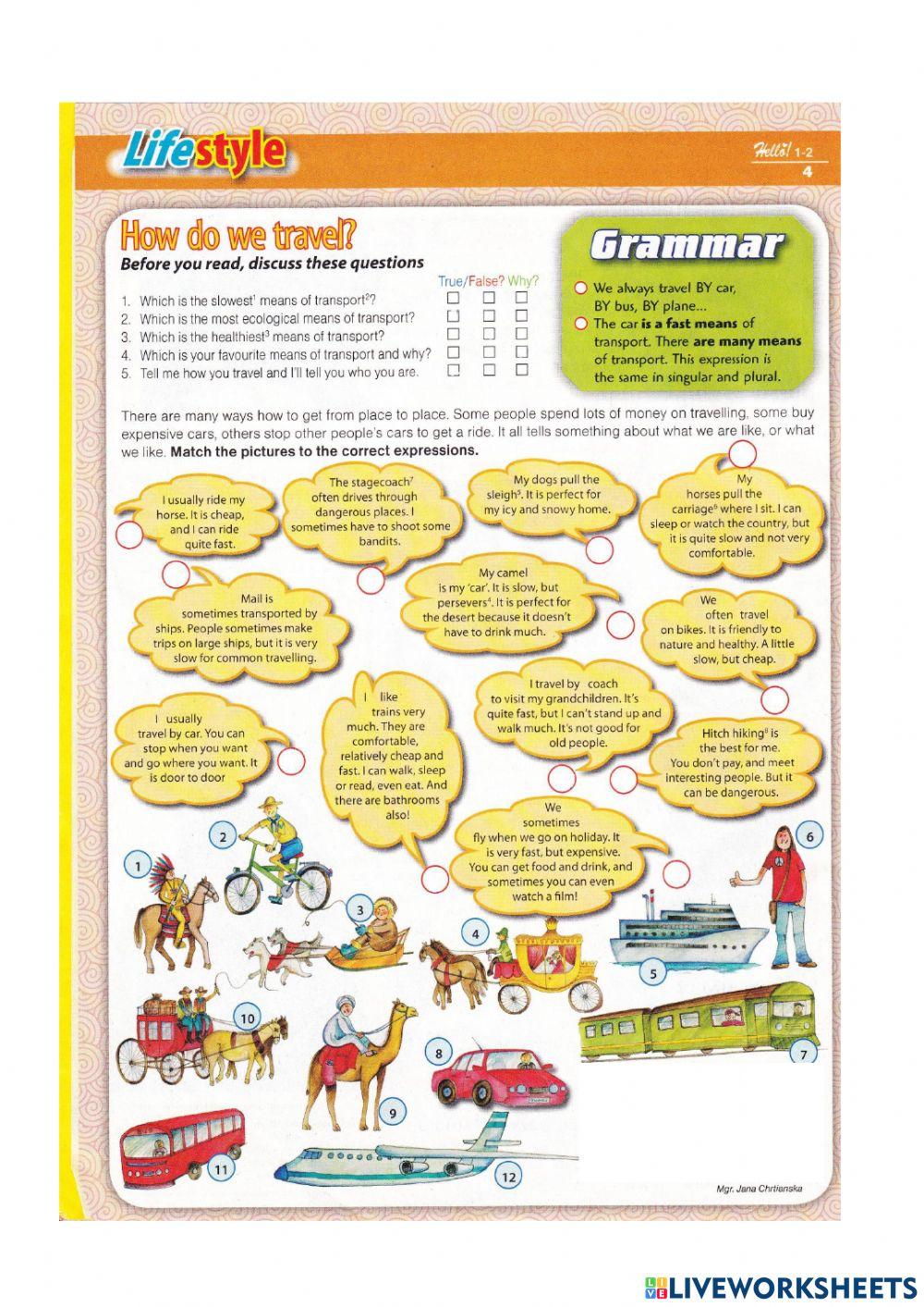 TRANSPORTATION - SPEAKING | boorinnt | Live Worksheets