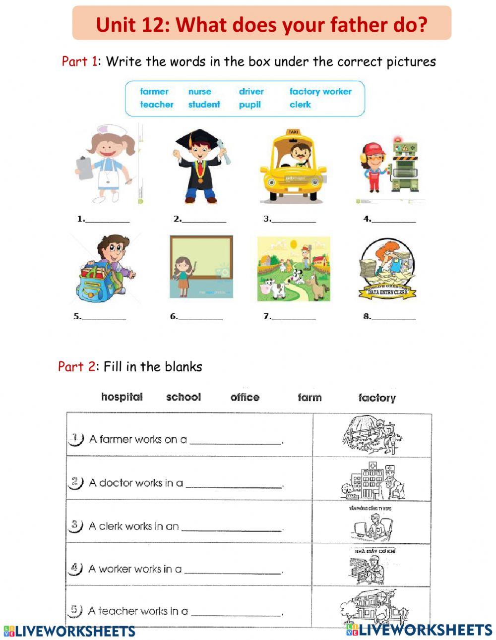 Unit 12: What d… | Free Interactive Worksheets | 1742667