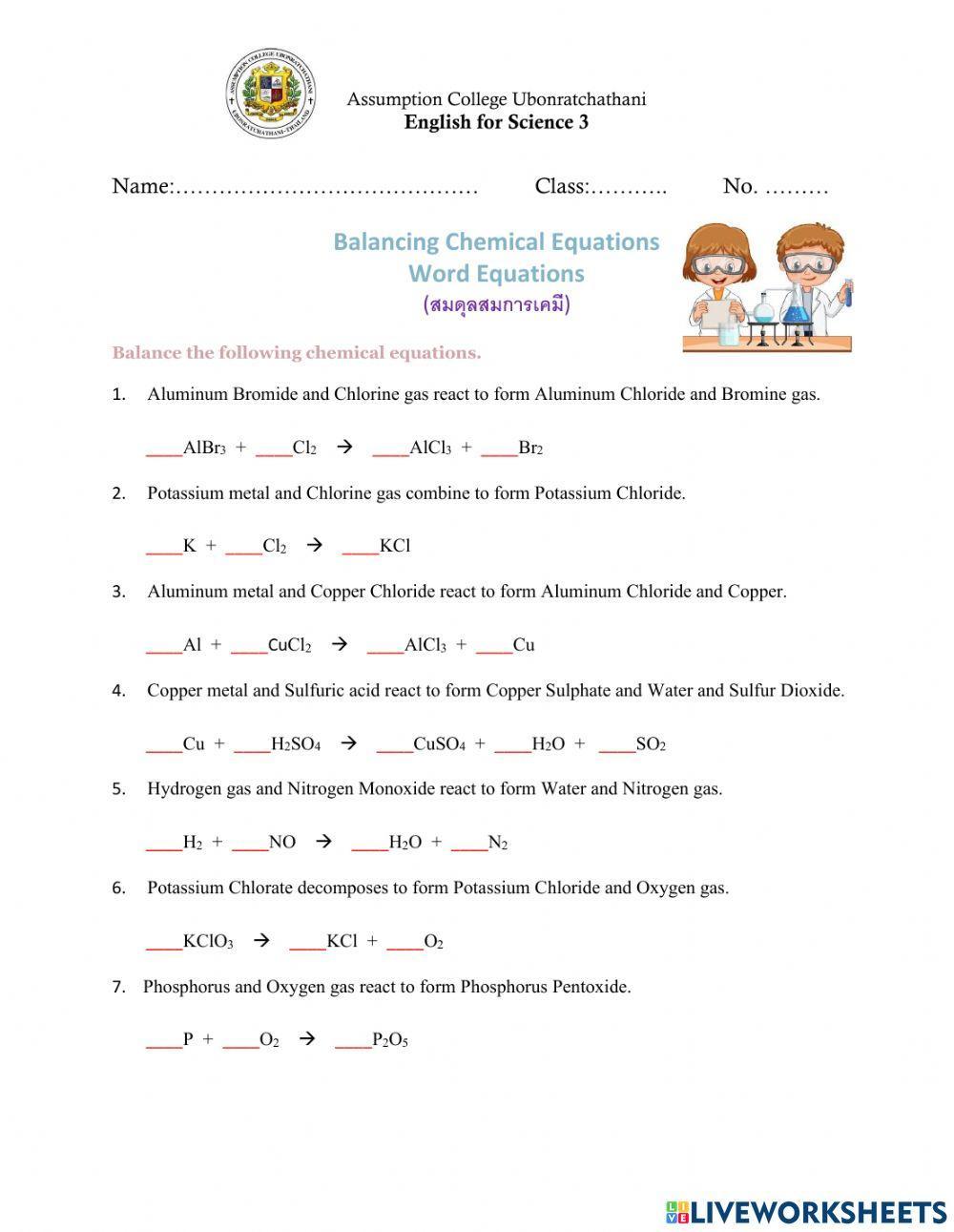 Forming Chemical Equations Worksheet: Master the Art of Chemical Reactions