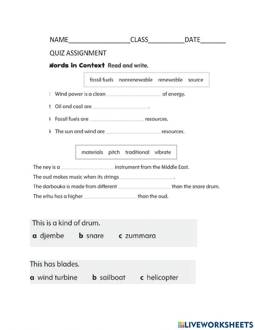 Reading and Writing online exercise for | Live Worksheets