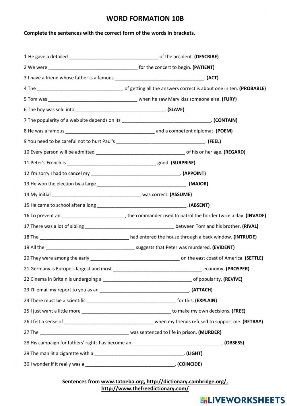 WF-10b-100173 worksheet | Live Worksheets