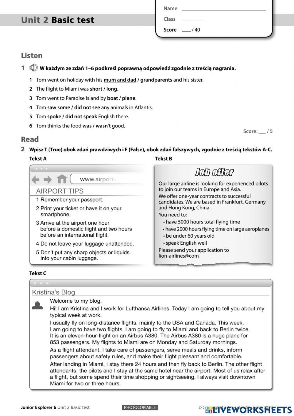 Junior Explorer… | Free Interactive Worksheets | 5265926