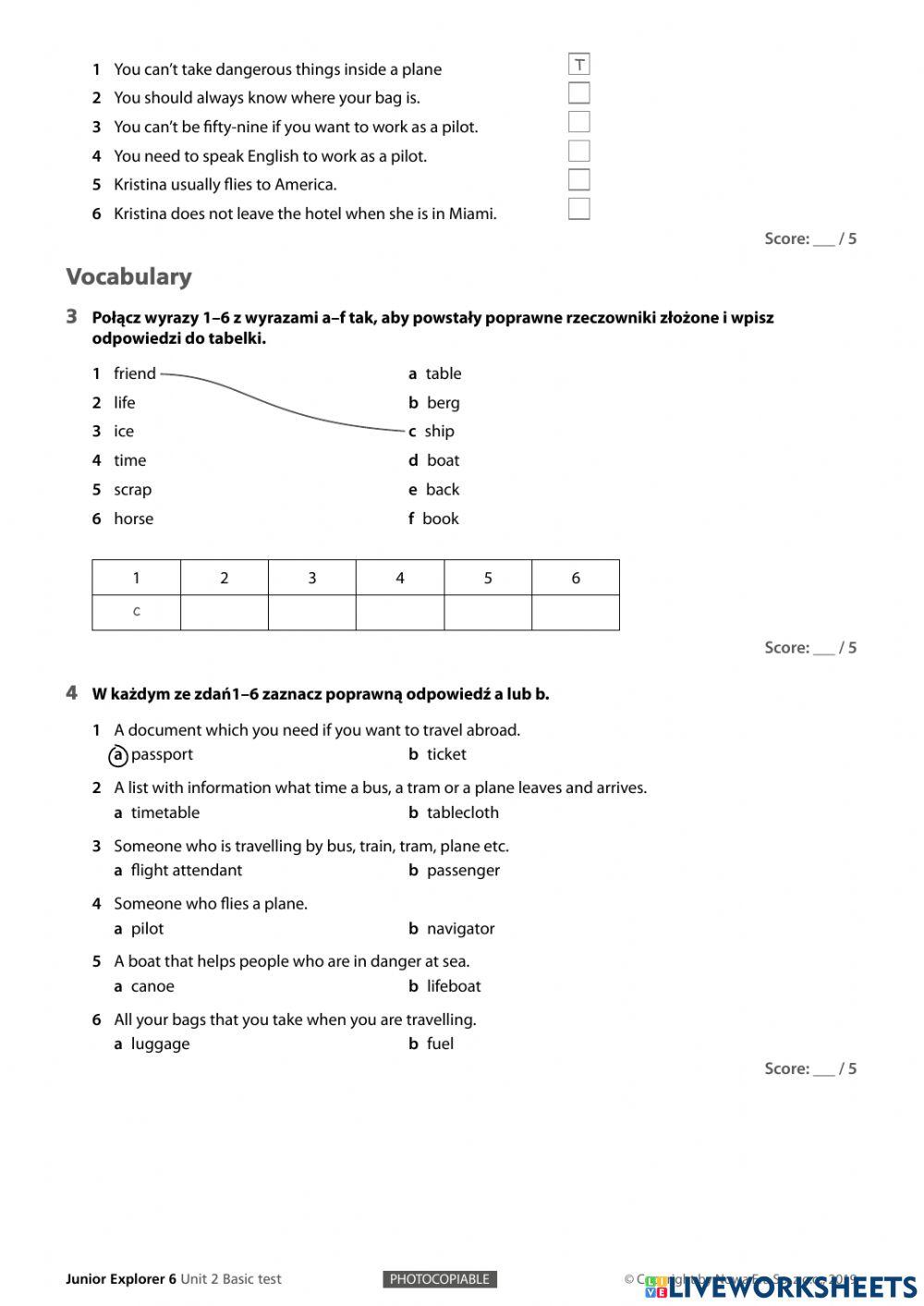 Junior Explorer… | Free Interactive Worksheets | 5265926