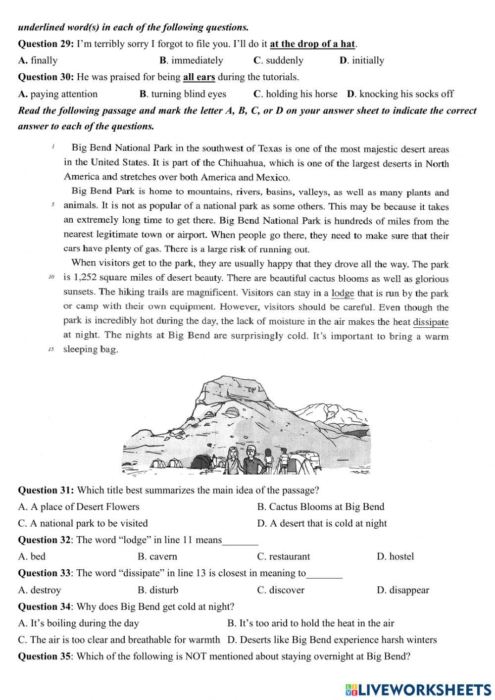 Grade 12- Test 17 (3-12) worksheet | Live Worksheets