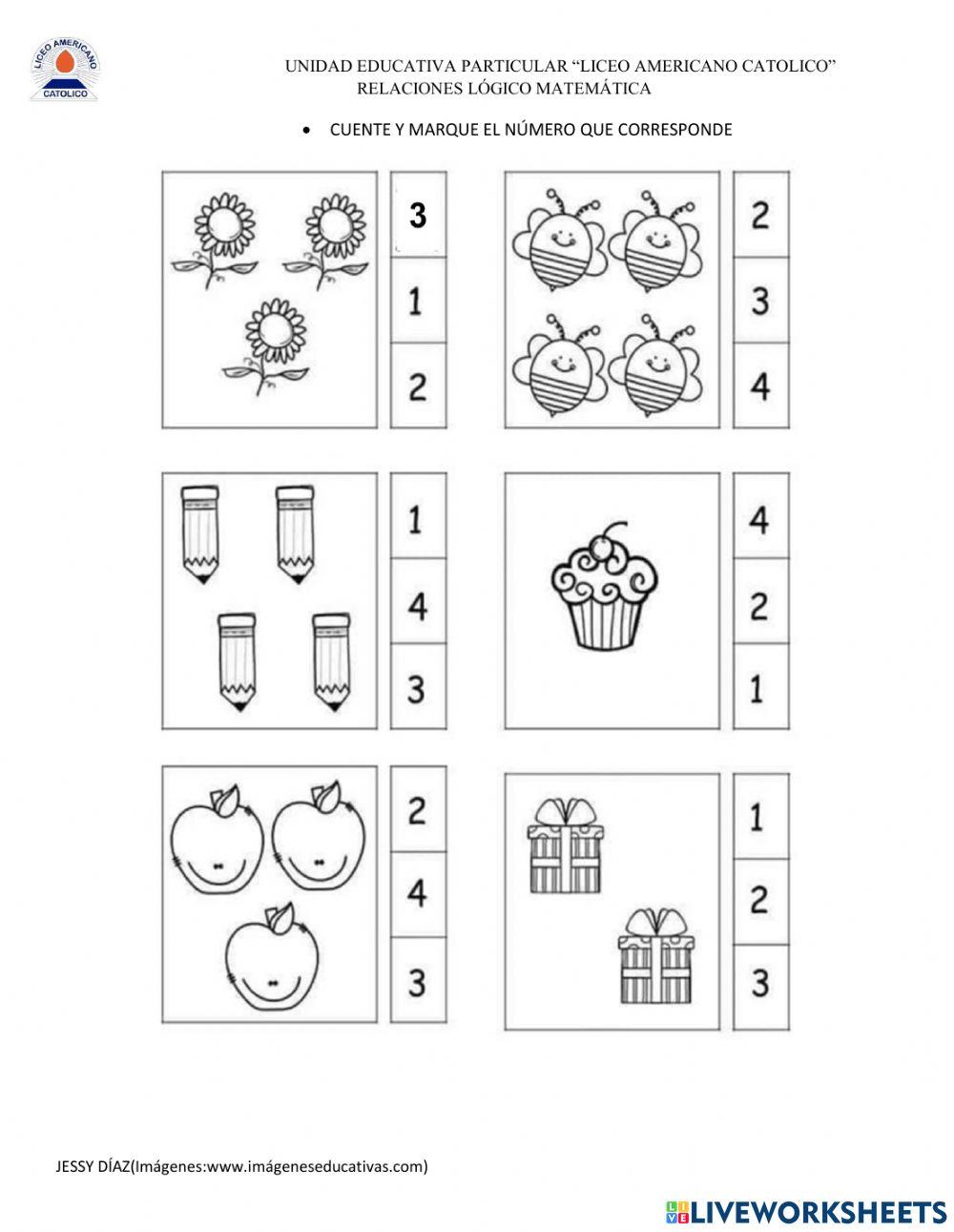 Conteo de elementos activity | Live Worksheets