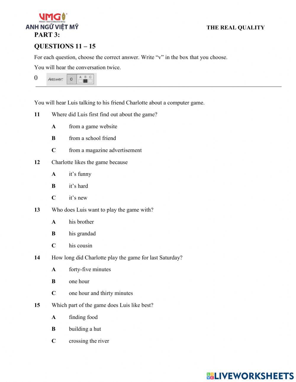 1701587 | Ket 4 - Midterm - Listening | vmgtvx