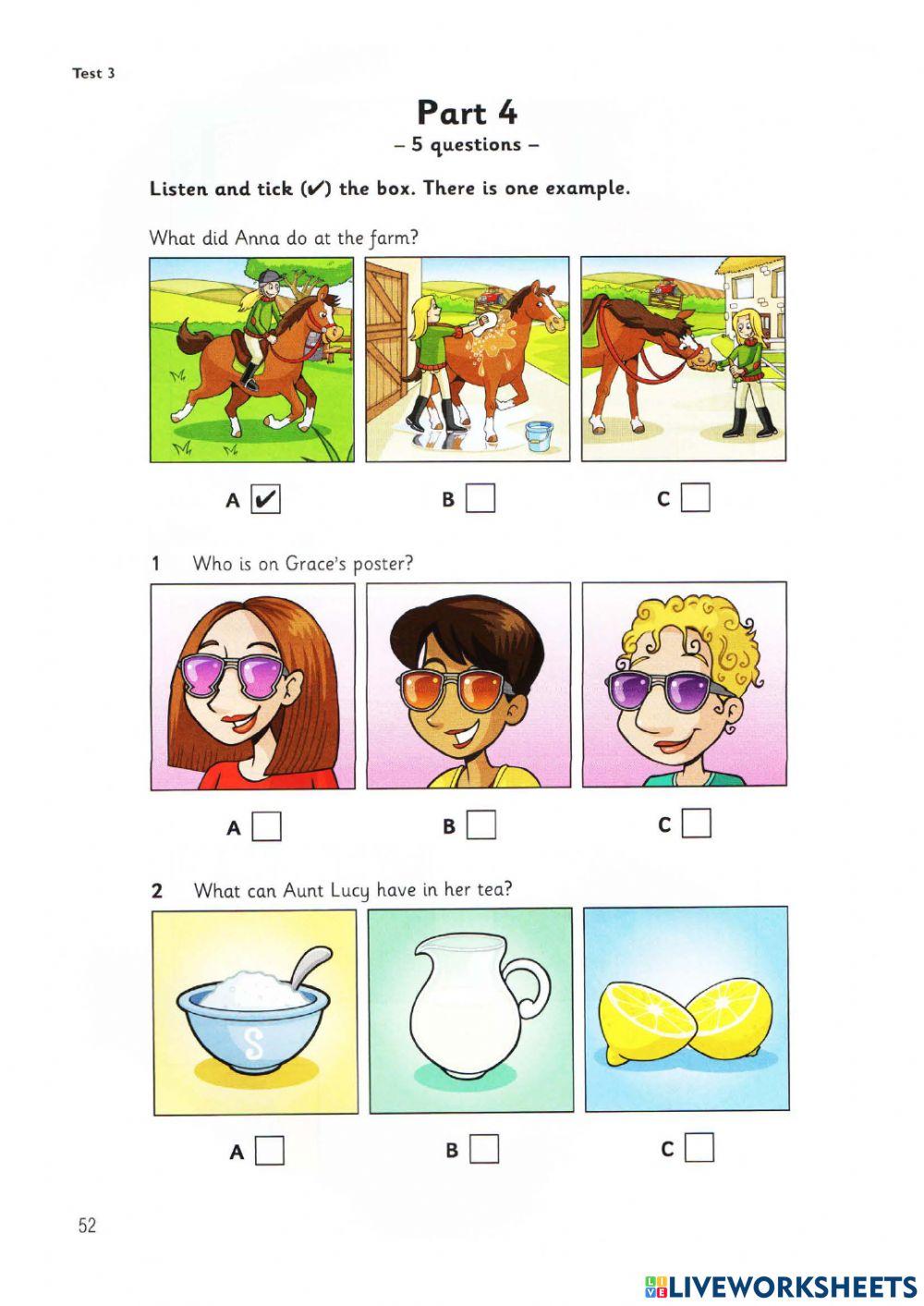 MOVERS 2 - TEST… | Free Interactive Worksheets | 4180328