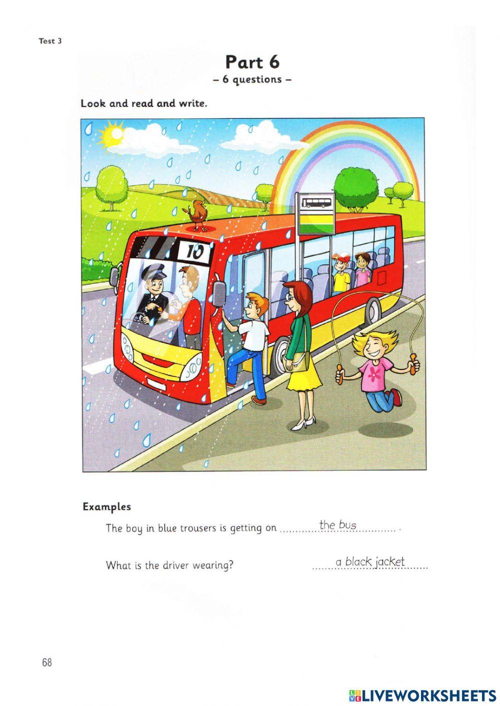 4119090 | MOVERS 2 - TEST 3 - READING-WRITING - PART(5-6)