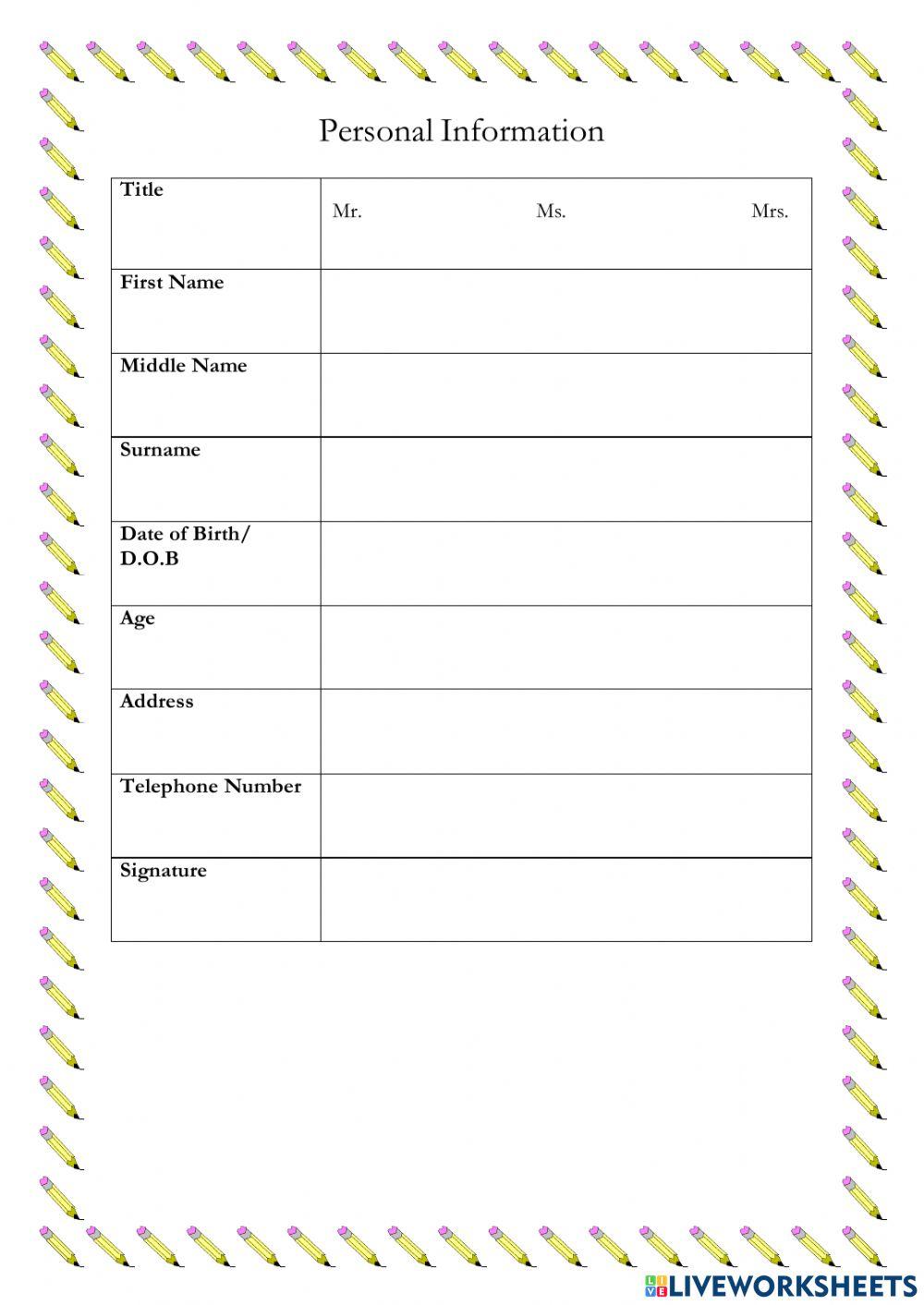 Personal Information 2 0254 | Trecia Field | Live