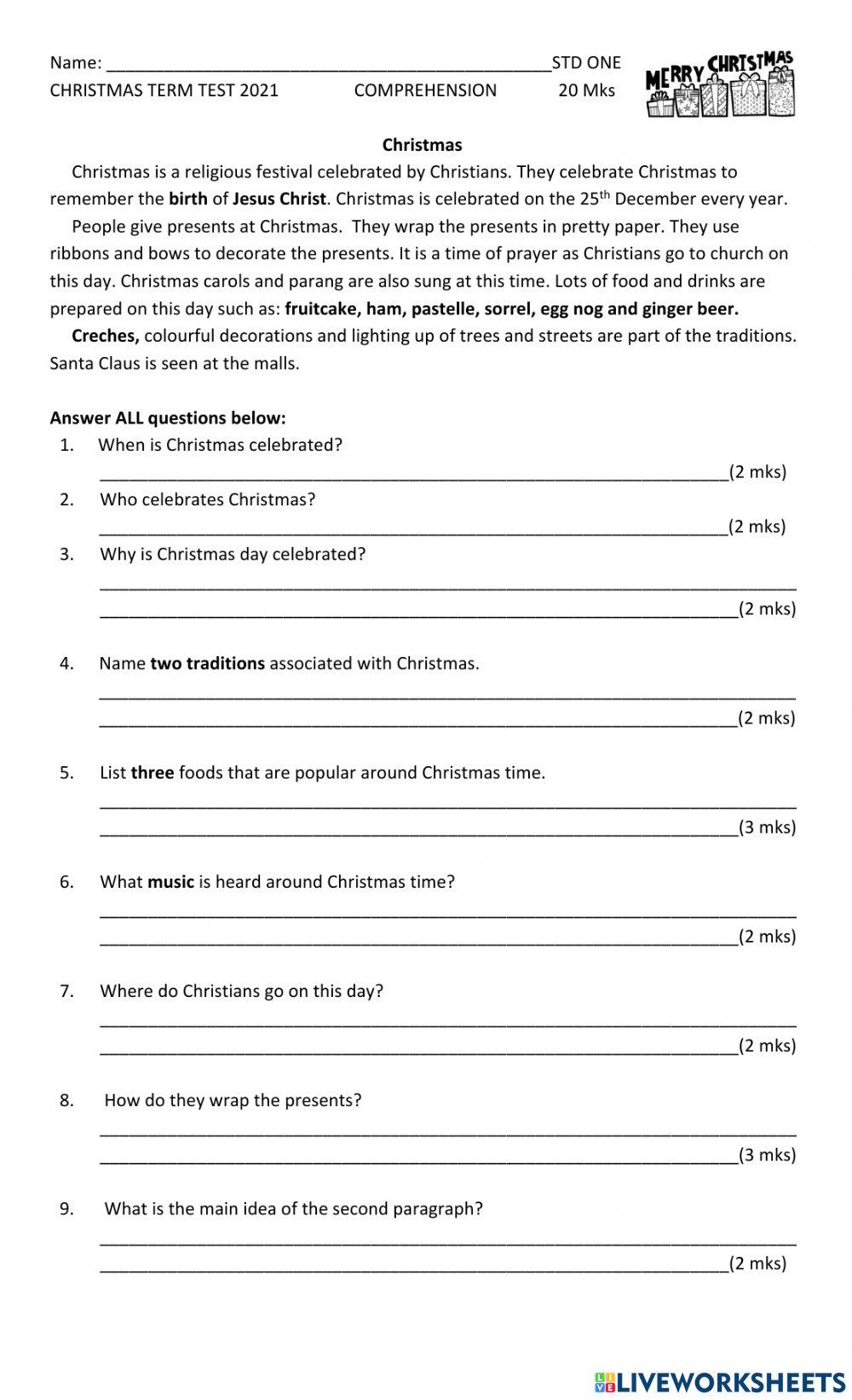 comprehension-test-exercise-for-standard-1-live-worksheets