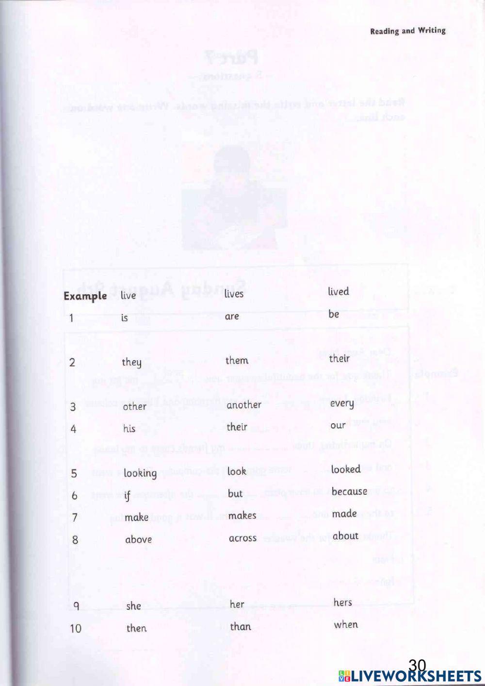 Flyers-reading part 6 old version-Cam5 online exercise for 3 | Live ...