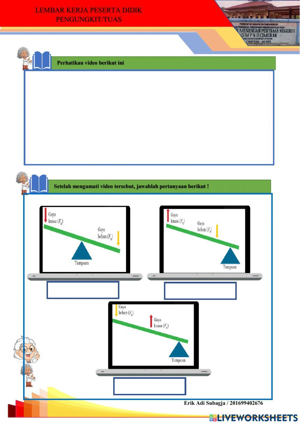 Jenis-Jenis Tuas-Pengungkit worksheet | Live Worksheets