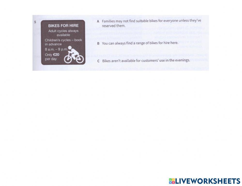 PET READING PART 1 online exercise for | Live Worksheets