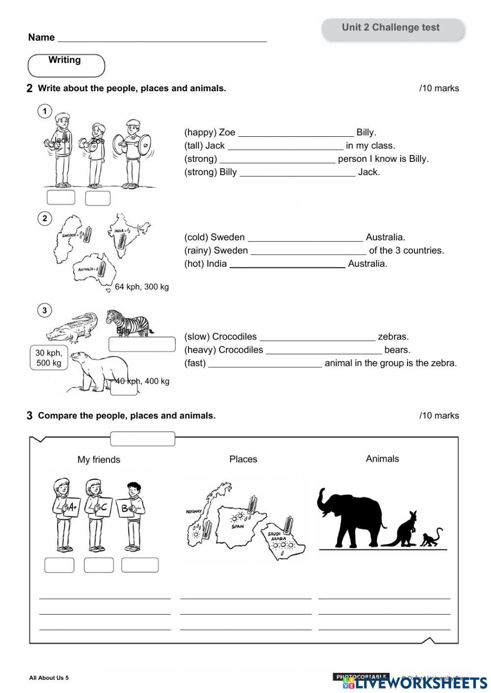 Unit 2 test 5th grade online exercise for | Live Worksheets