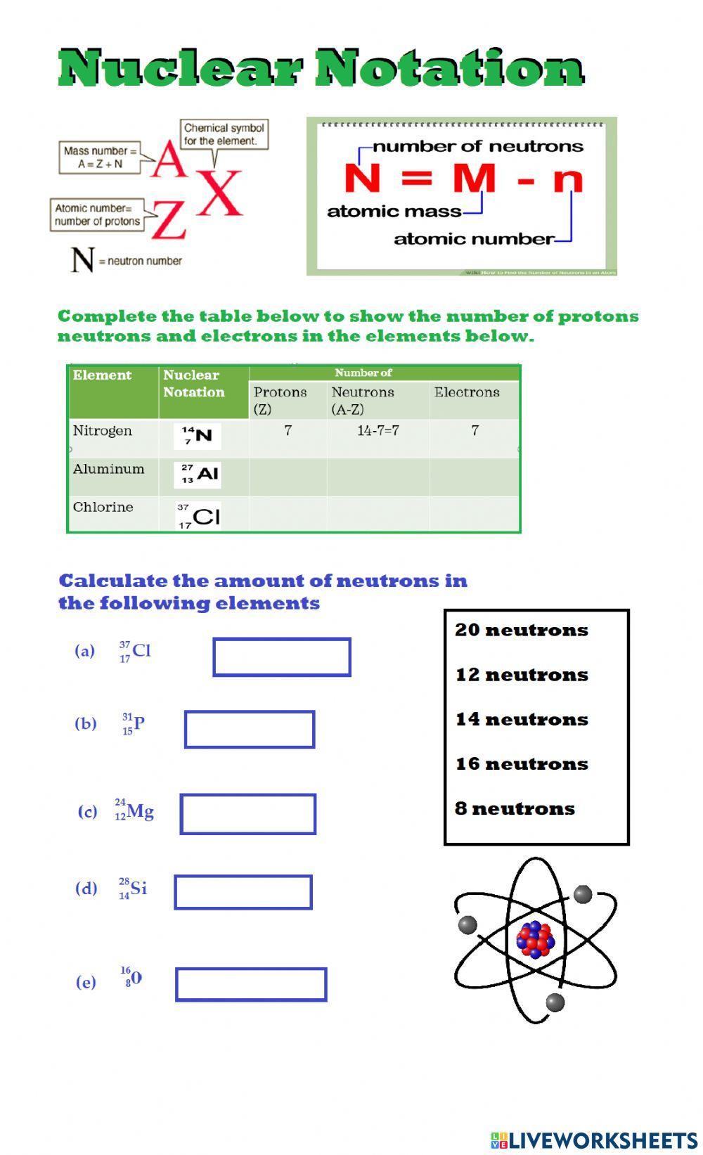 1703813 | Intro to Atoms | Andrea Hyde | LiveWorksheets