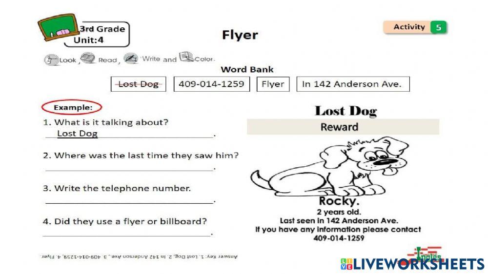 3rd GRADE English as a Second Language (ESL) worksheet | Live Worksheets