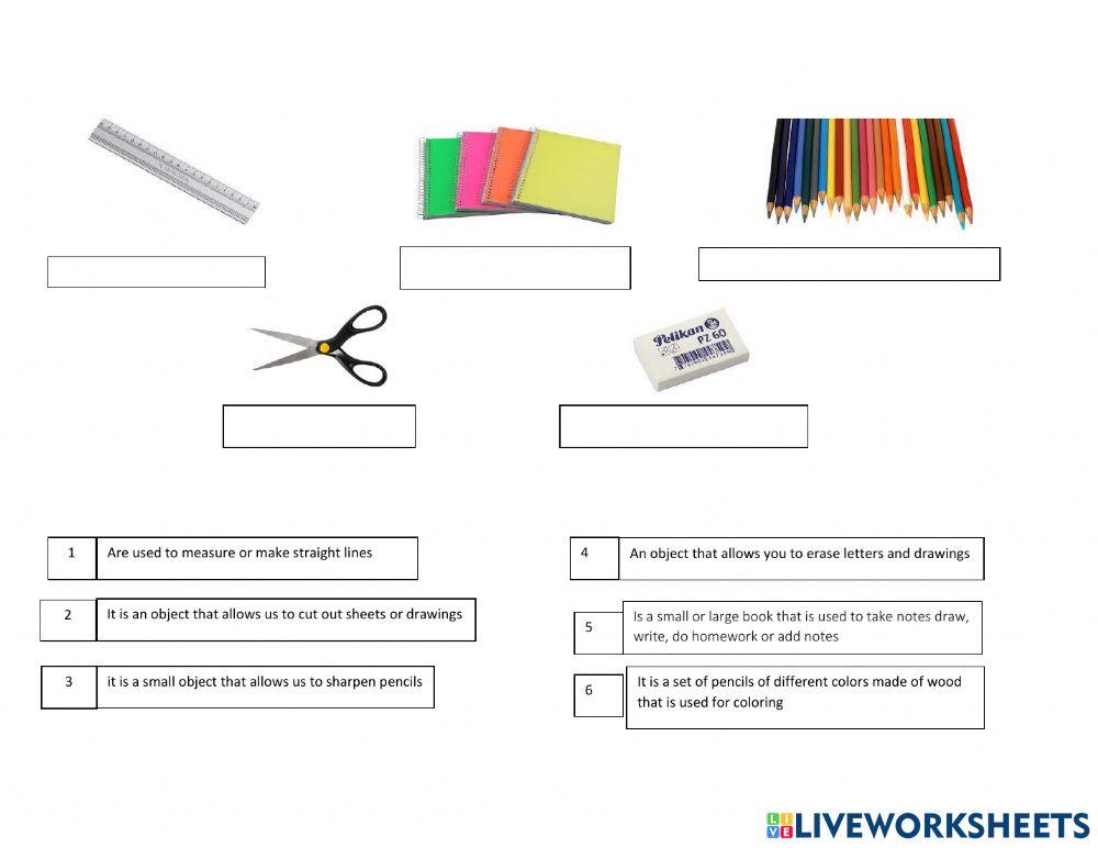 School Supplies online exercise for 1 | Live Worksheets