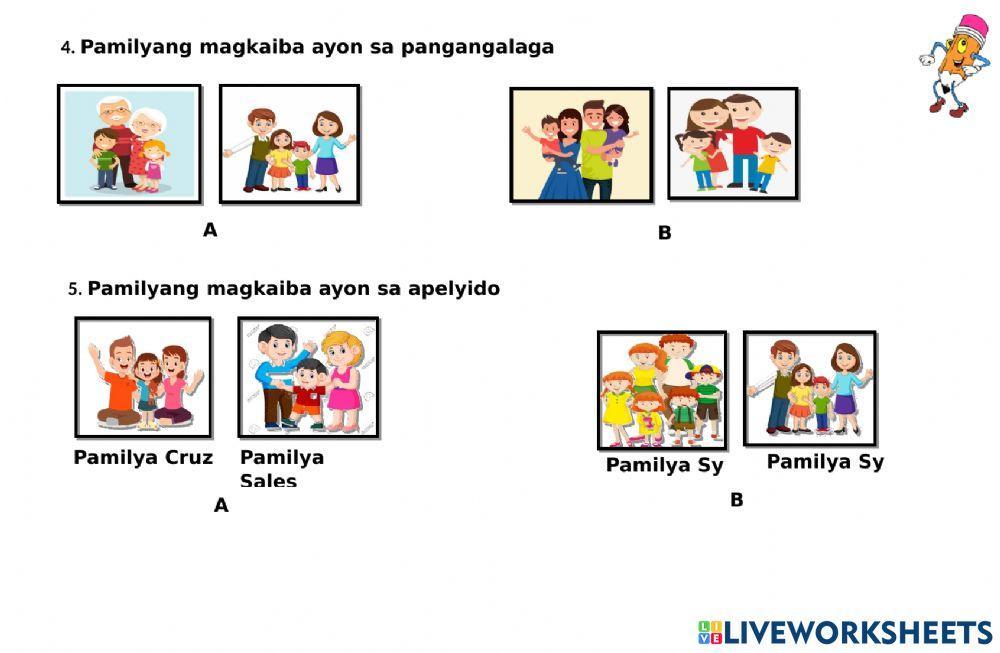 PAGKAKATULAD AT PAGKAKAIBA NG PAMILYA online exercise for | Live Worksheets