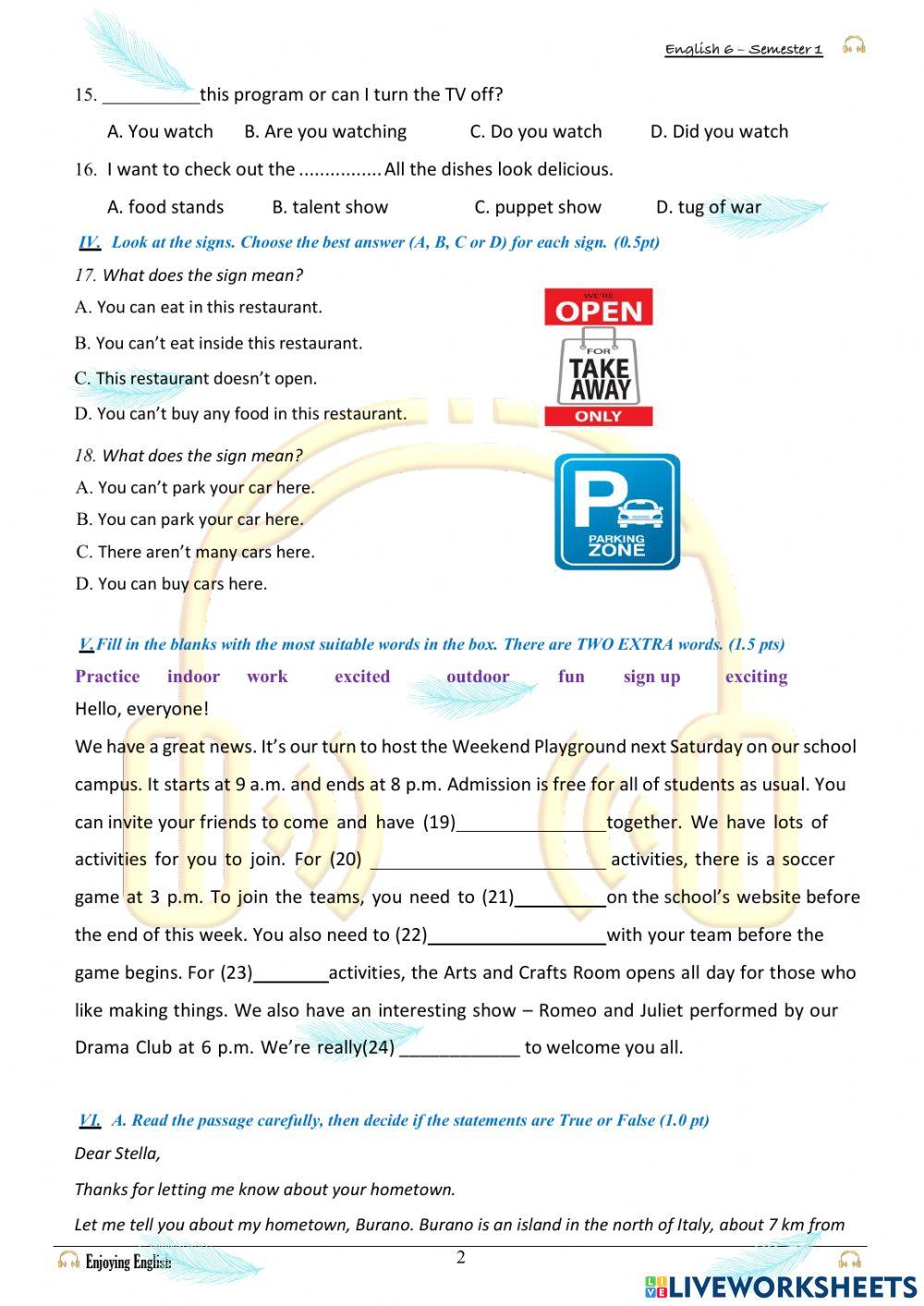 6 - Revision - Sem 1 - Practice 2 | Ms_Vivian | Live