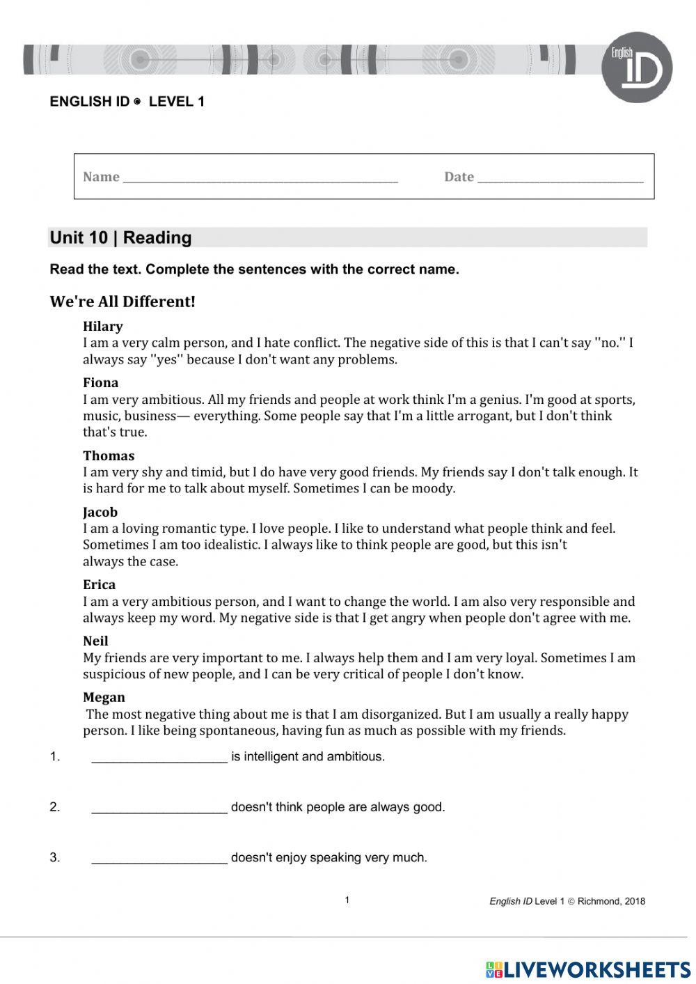 BASIC 10-EXAM online exercise for | Live Worksheets