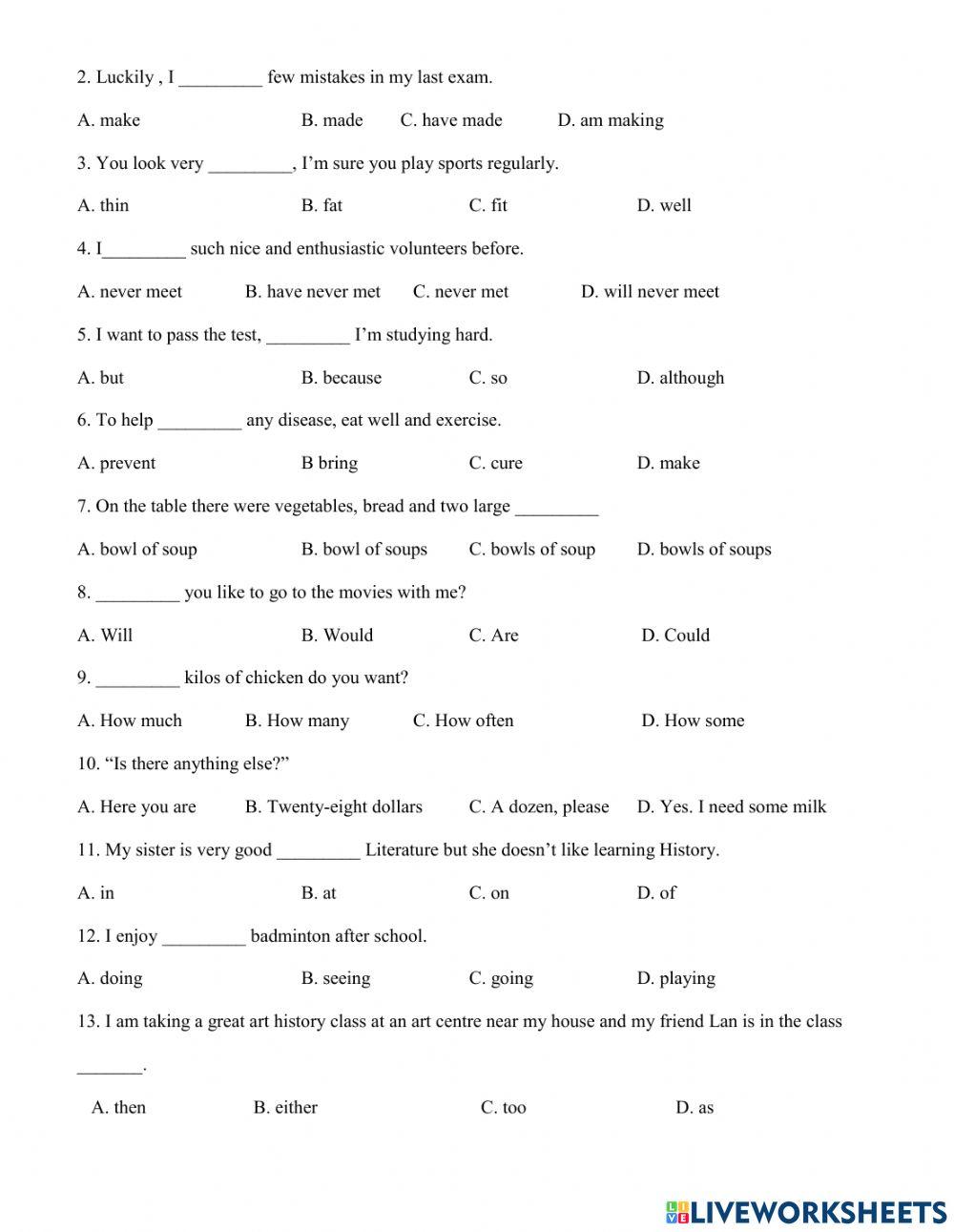 Grade 7- Revisi… | Free Interactive Worksheets | 1745321