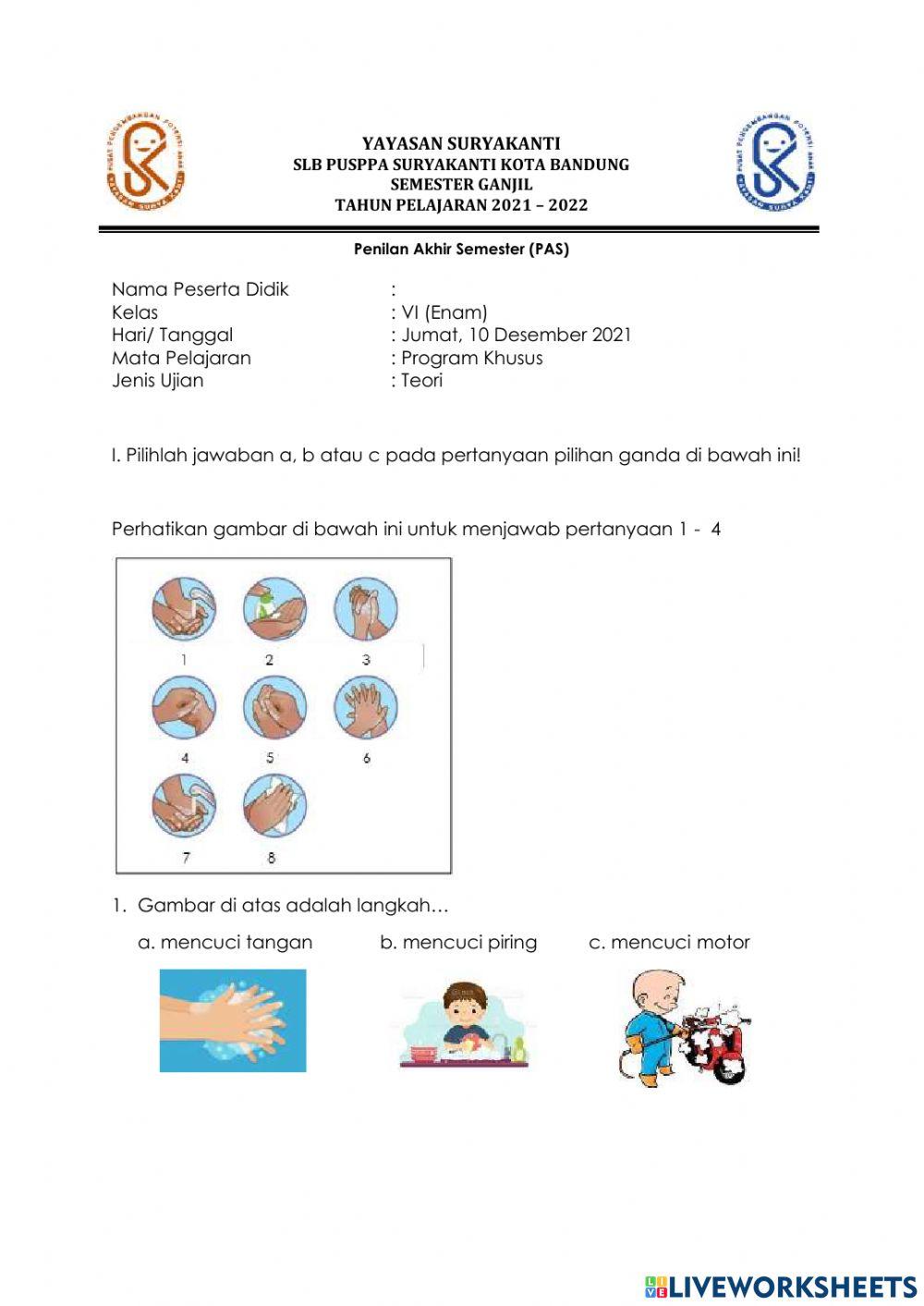 Ujian Susulan Onel progsus worksheet | Live Worksheets
