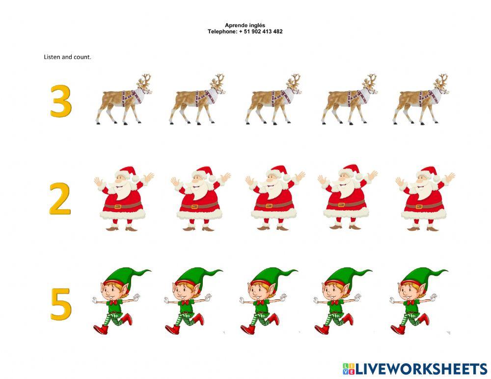 Christmas online exercise for 3, 4, 5, 6, 7, 8 | Live Worksheets