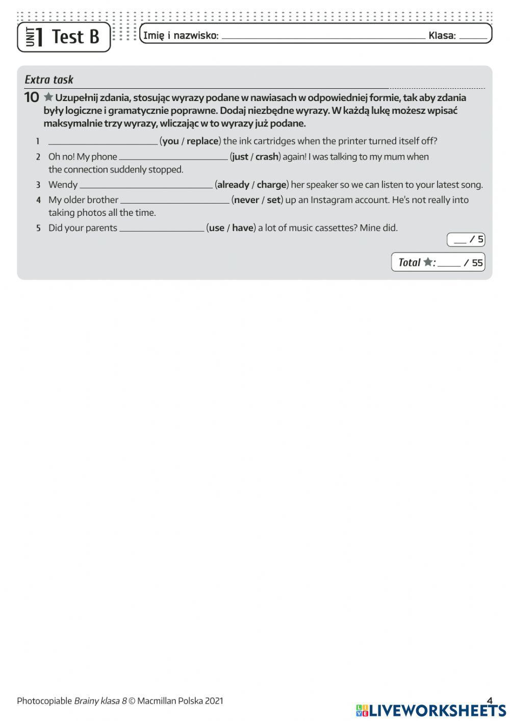 BRAINY 8 UNIT 1B | Free Interactive Worksheets | 5266896