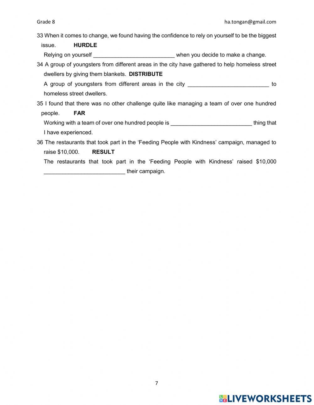 G8 Day 52 Pract… | Free Interactive Worksheets | 1748012