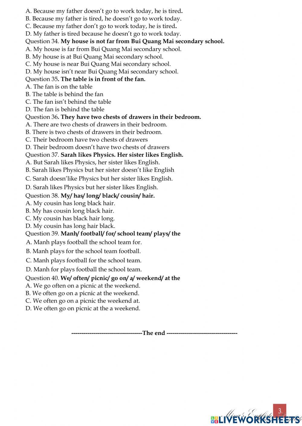 Grade 6- First term test online exercise for | Live Worksheets