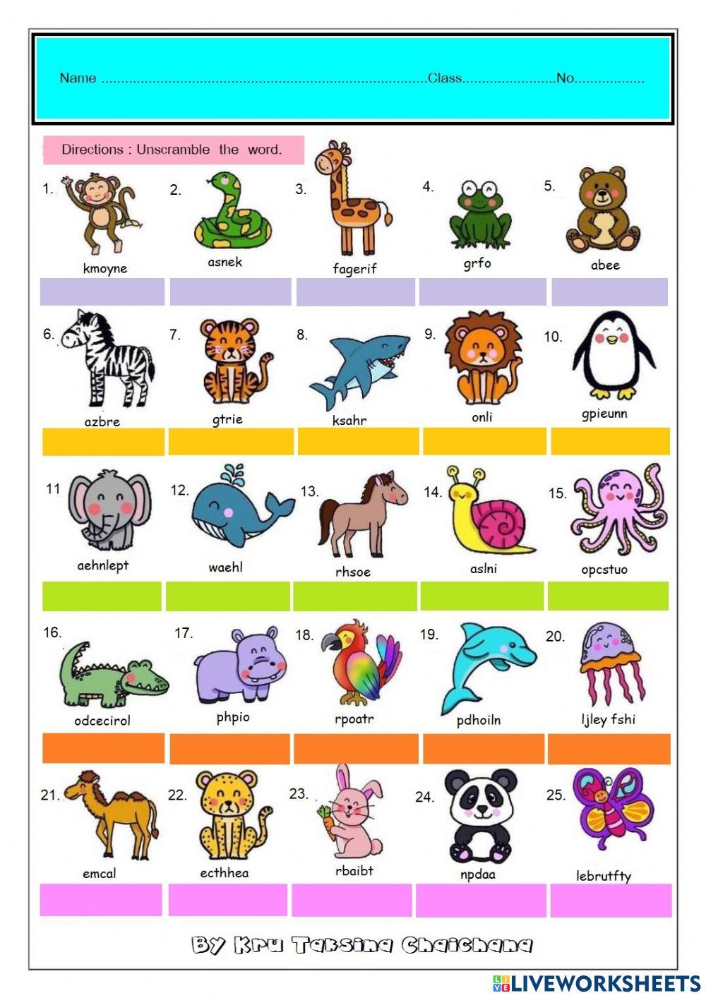animals worksheet online exercise for | Live Worksheets