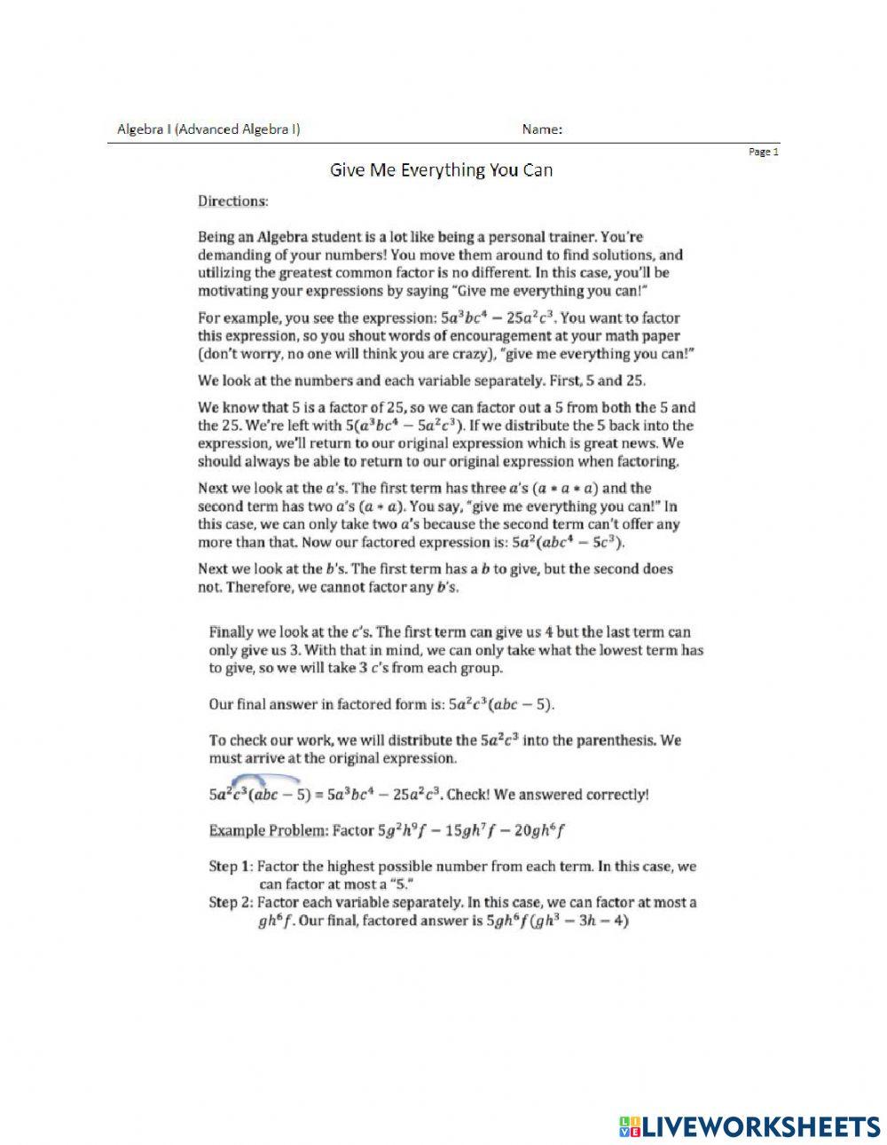 Give Me Everything You Can worksheet | Live Worksheets