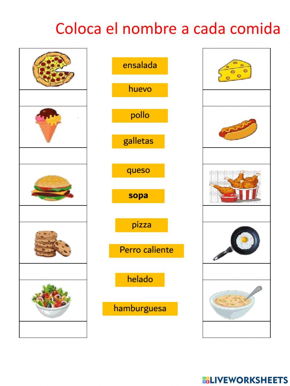 1748731 | Comidas | Laprofe26 | LiveWorksheets