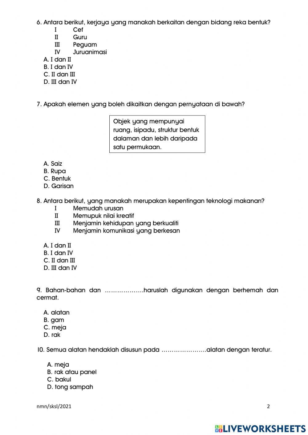 Soalan RBT Tahun 4 5267310 | tceann | Live Worksheets