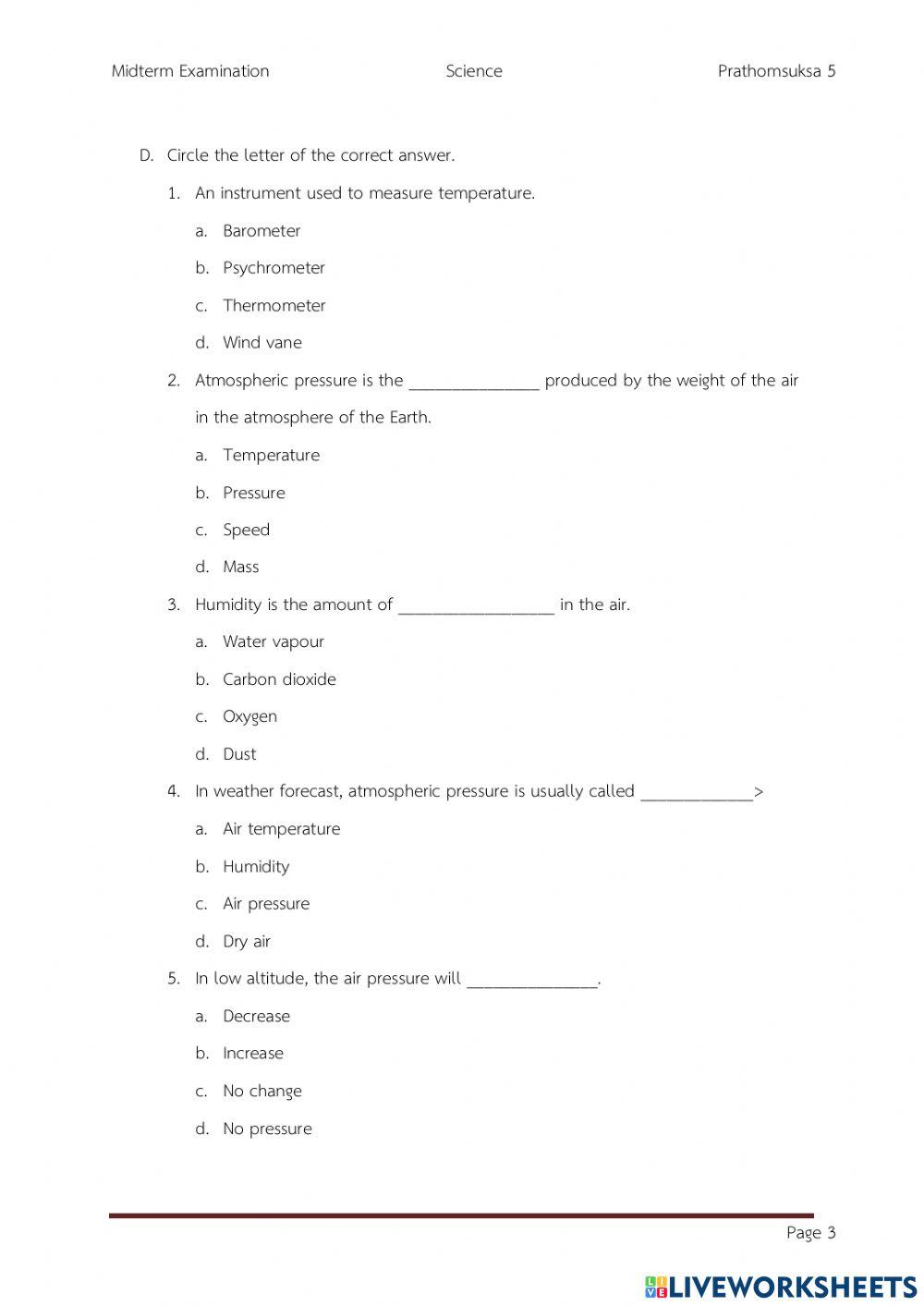 P5 Mtest 6803156 | chariz | Live Worksheets