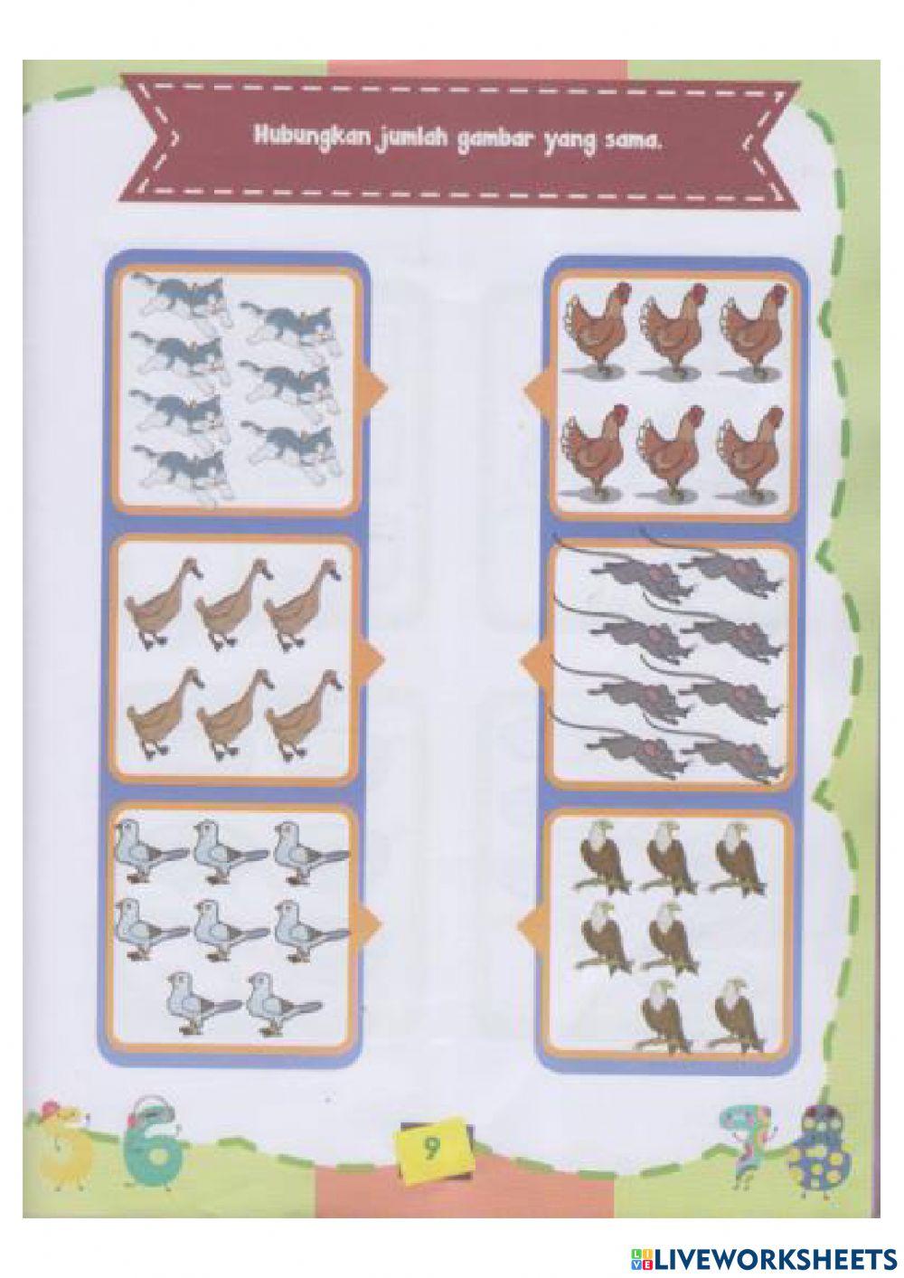 Belajar berhitung dari 1-10 worksheet | Live Worksheets