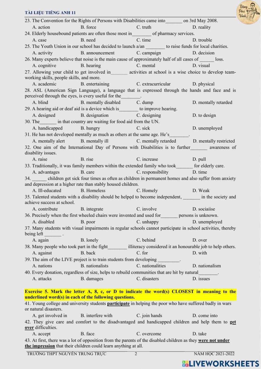 E11-unit 4 worksheet | Live Worksheets