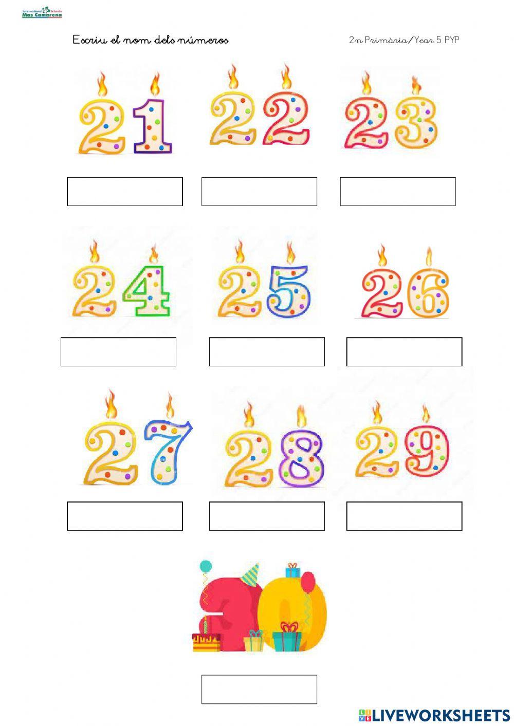 Números en valencià 1750119 | Paula19 | Live Worksheets